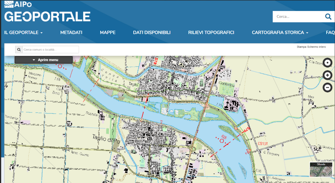 Nel Geoportale AIPo altre 25 carte tecniche del Po e affluenti ...